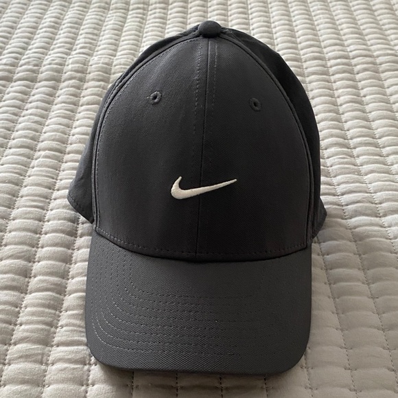 Nike | Accessories | Nike Dark Gray Cap With White Logo | Poshmark